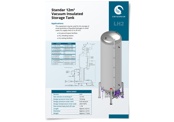 LH2 vacuum insulated storage tank